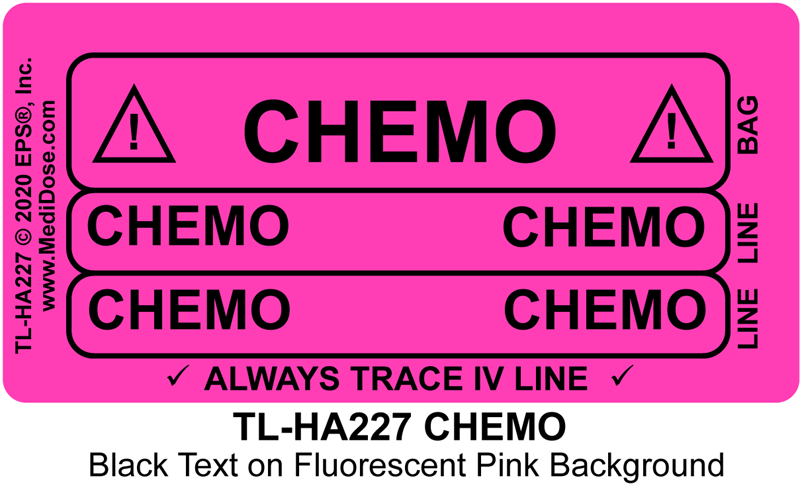 Line Tracing Label - CHEMO - TL-HA227 (1,000 Labels) — Medi-Dose
