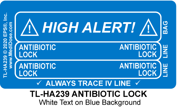 Line Tracing Label - ANTIBIOTIC LOCK - TL-HA239 (1,000 Labels) — Medi-Dose